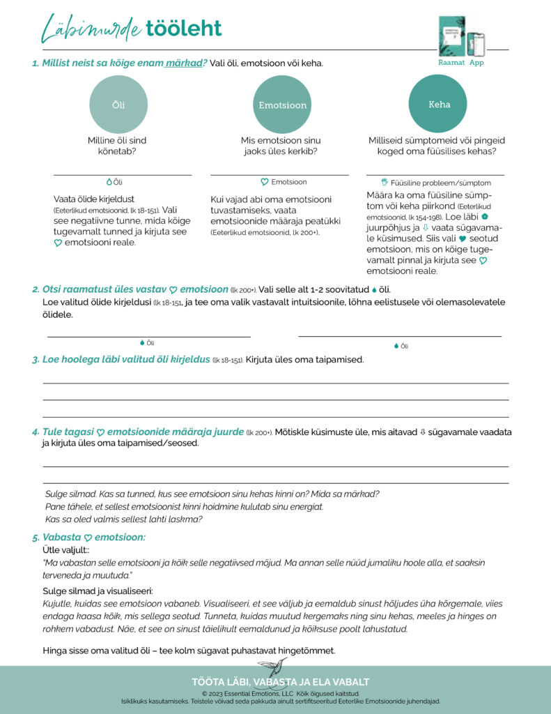 Download Breakthrough Worksheet (Estonian) - Essential Emotions
